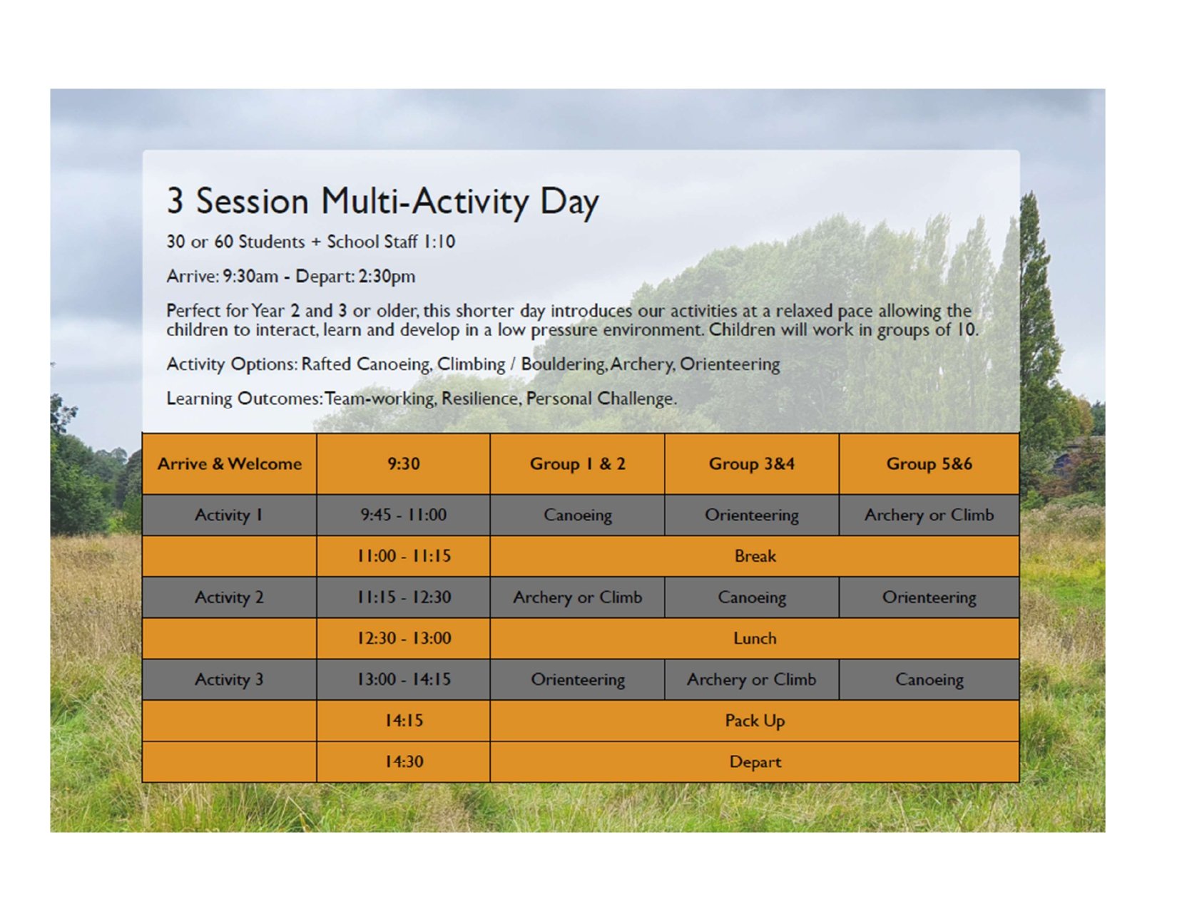 School Activity Days at VENTURE OUT / Venture Outdoors