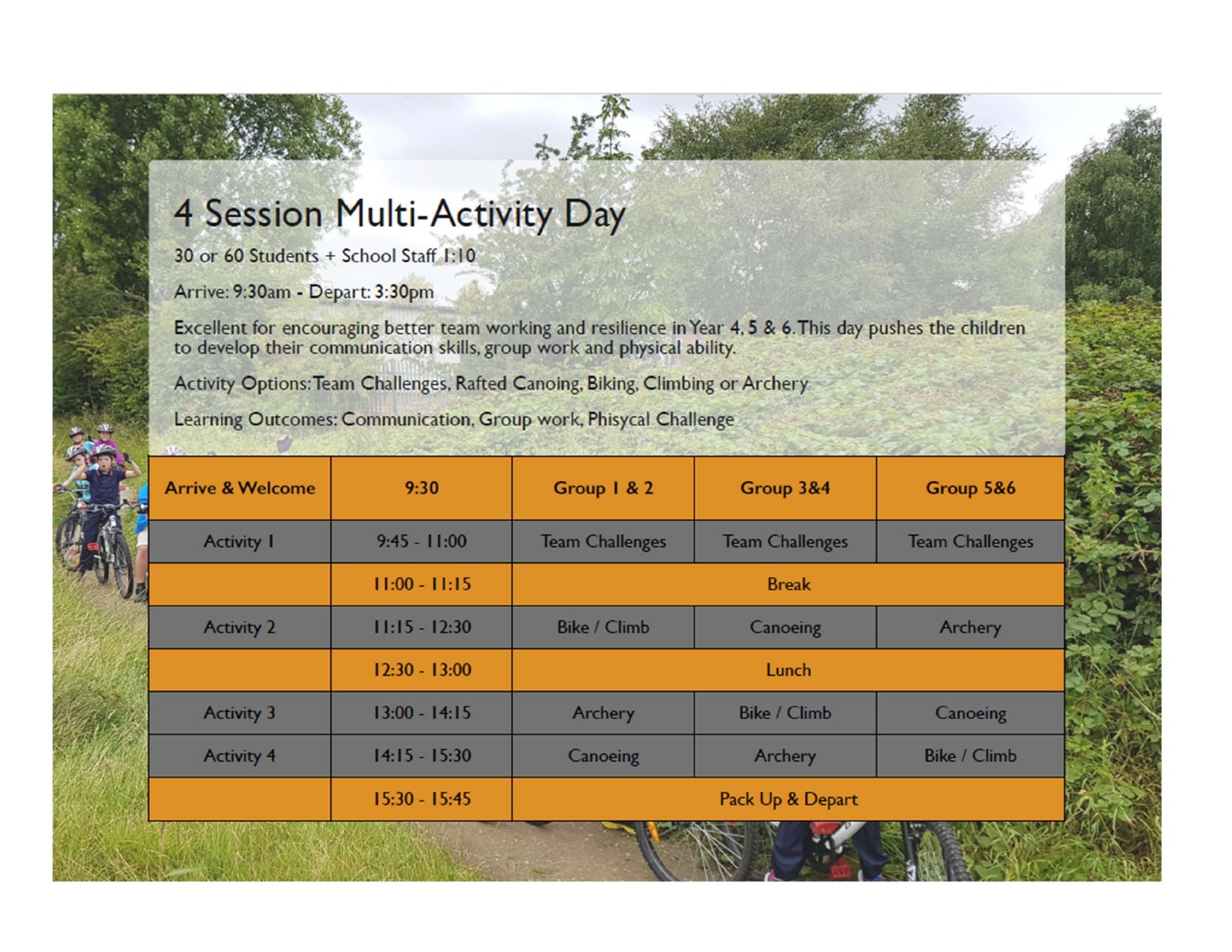 School Activity Days at VENTURE OUT / Venture Outdoors